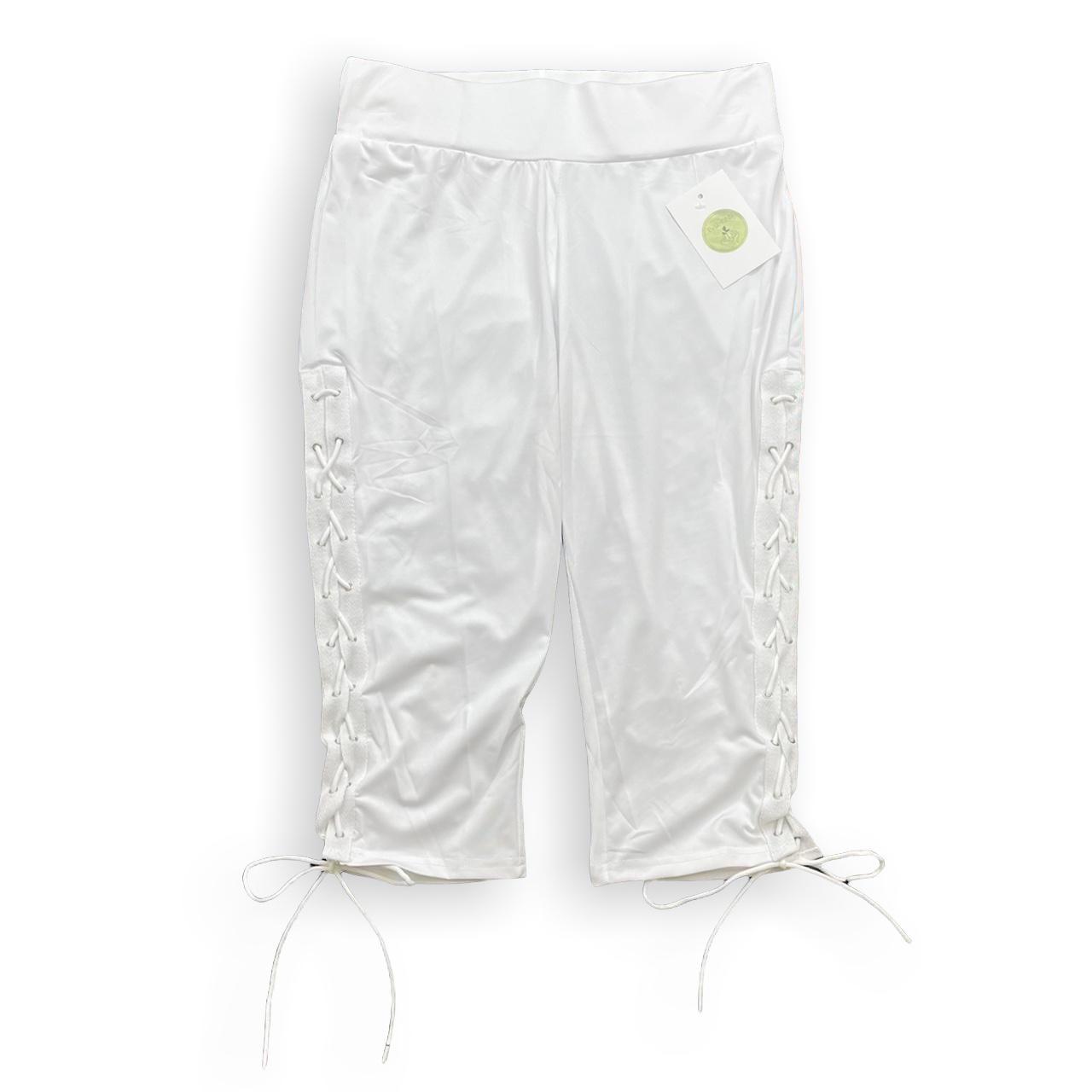 90s Capri Pants. 90's early 2000's white clubwear... - Depop