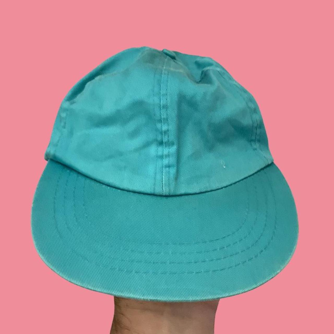 Vintage 1980s teal snapback hat. Fair used condition... - Depop