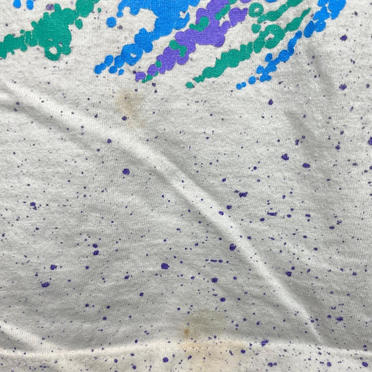 Vintage 90s splatter all over print surfing waves t... - Depop