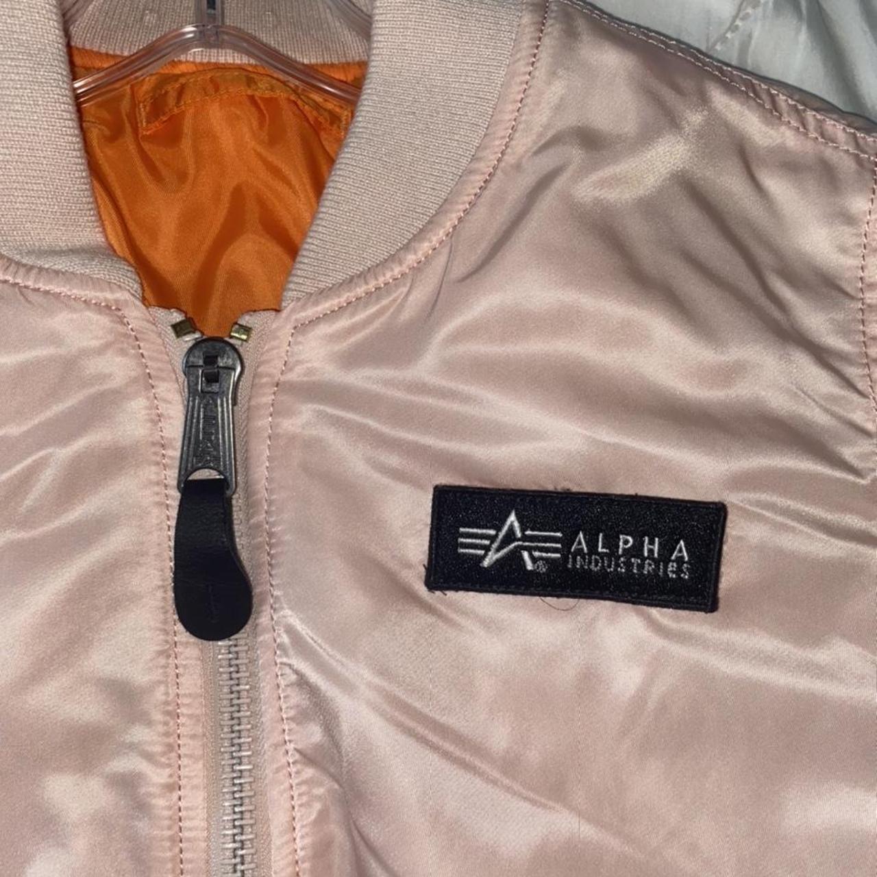 Alpha Industries by TNA bomber jacket in light pink... - Depop