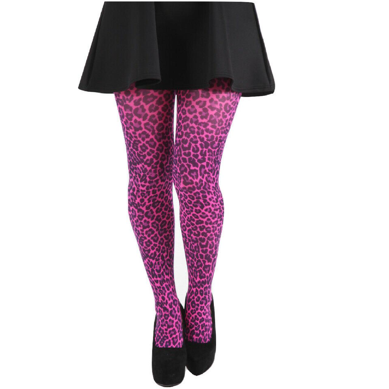 LEOPARD PRINT TIGHTS COLOUR: PINK ALSO COMES IN... - Depop