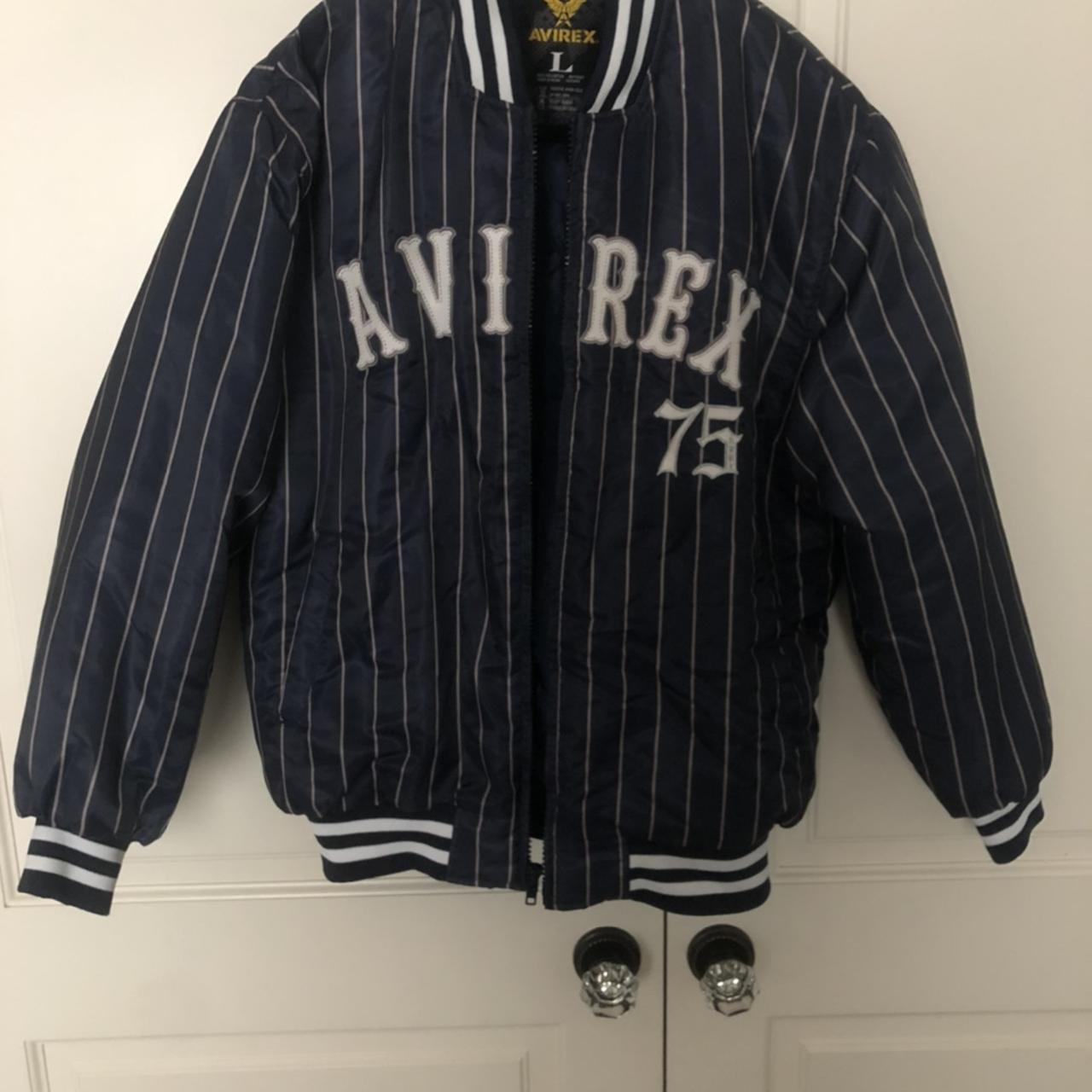 Men’s L AVIREX 75 Navy Bomber Jacket #AVIREX... - Depop