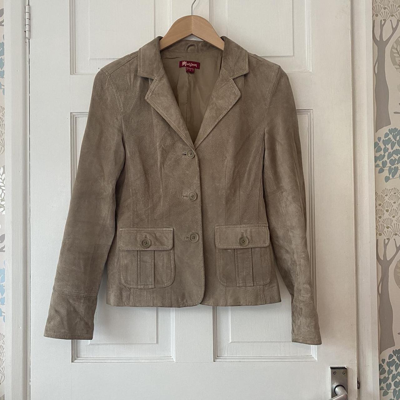 Vintage Monsoon suede leather jacket from the 1990s.... - Depop