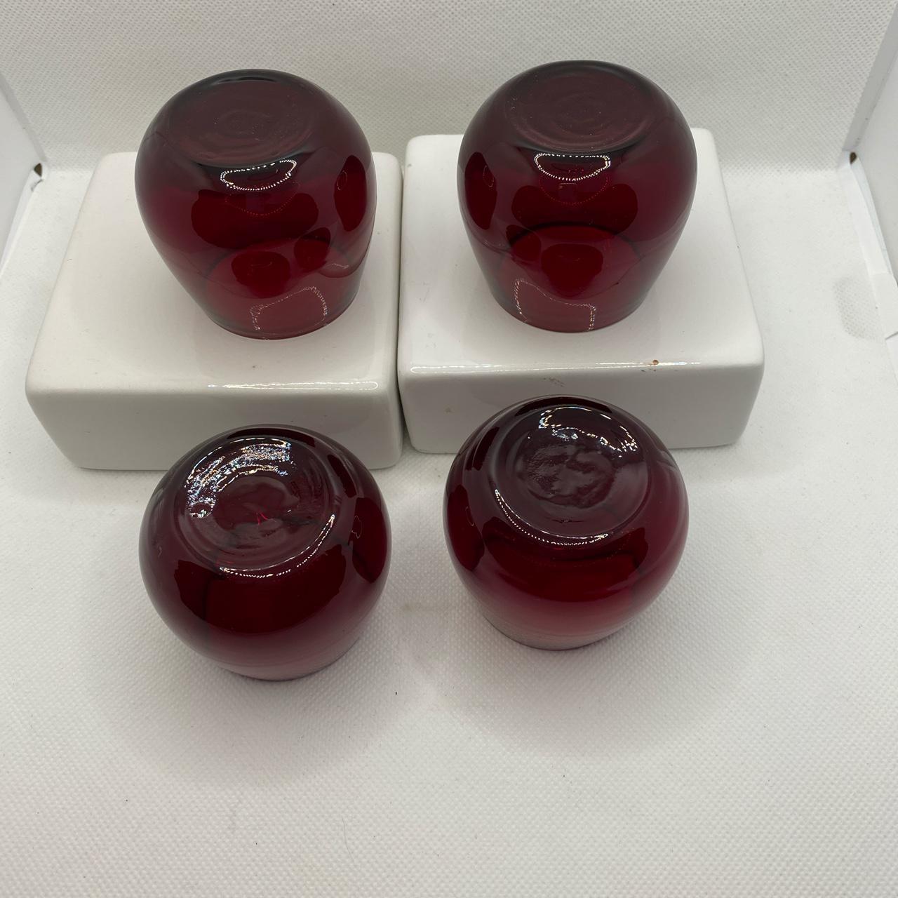Set of 5 Ruby red 2 1/2 inches tall candle holders - Depop