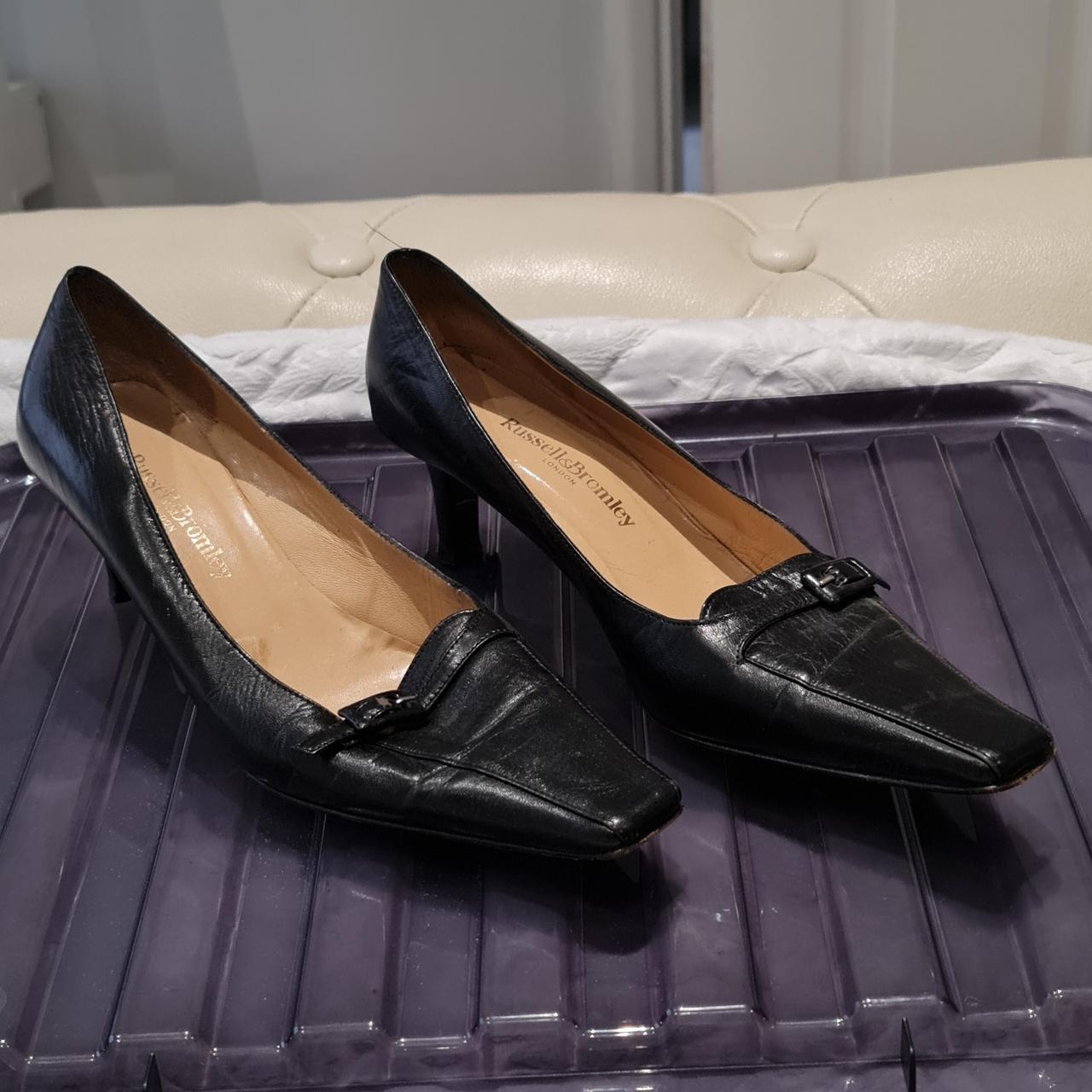 Russell and Bromley Leather square toe formal court... - Depop