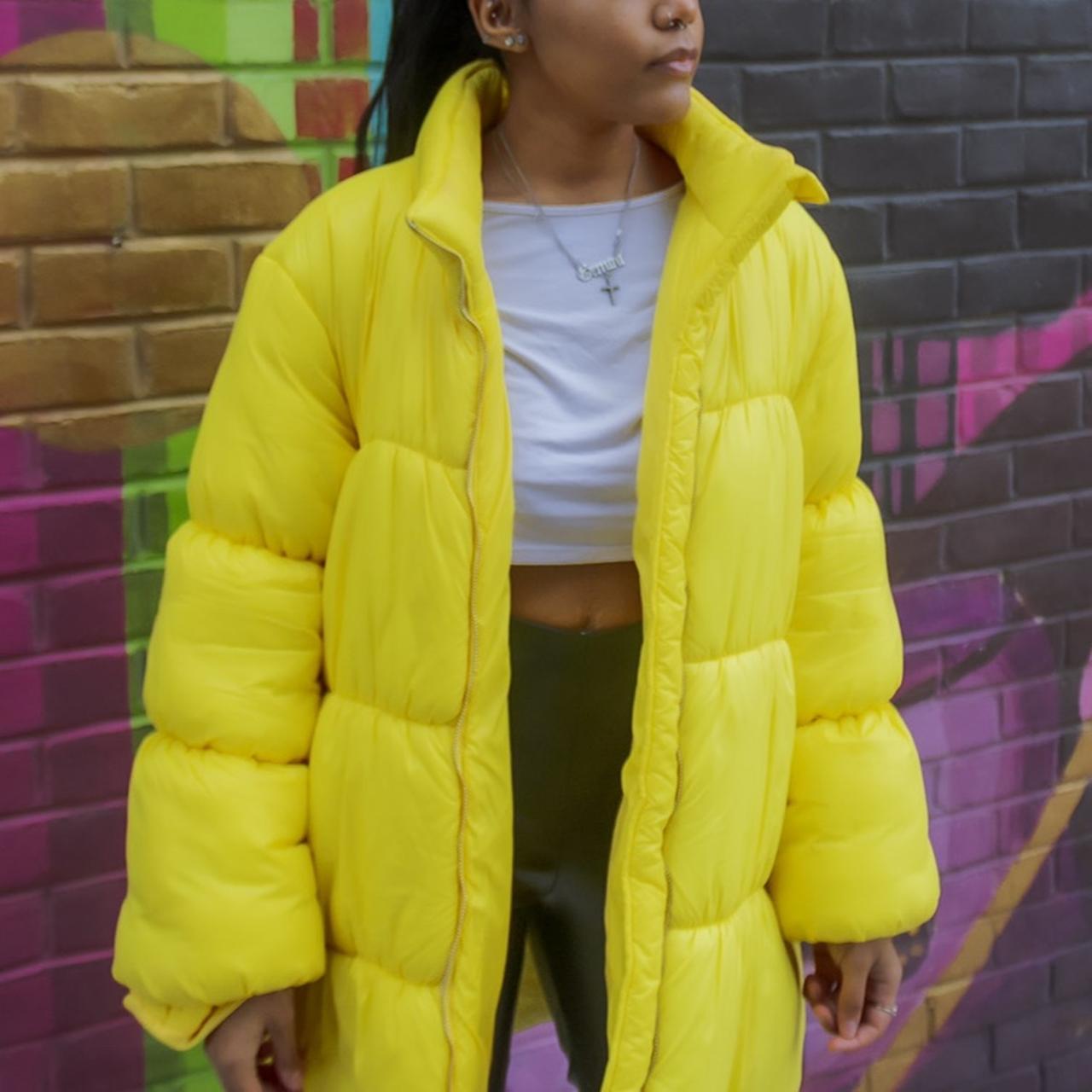 PrettyLittleThing Women's Yellow Jacket | Depop