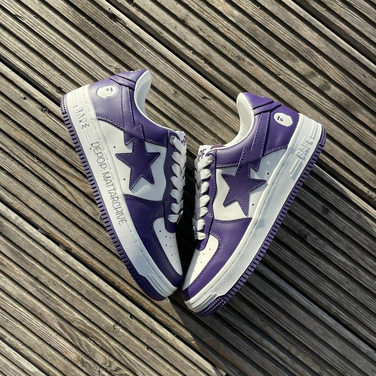 A bathing ape bape sta purple bapesta Leather... - Depop
