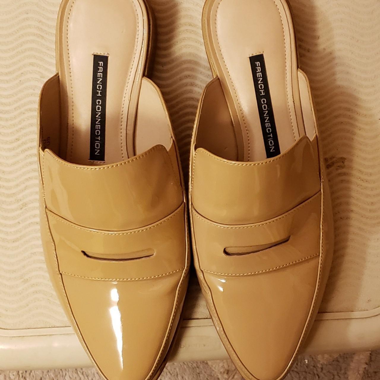 French Connection Women's Tan Slides | Depop