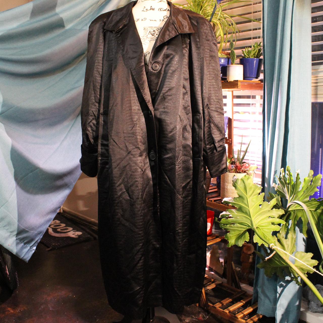 Vision 80's Snake Print Trenchcoat A Satin-like... - Depop