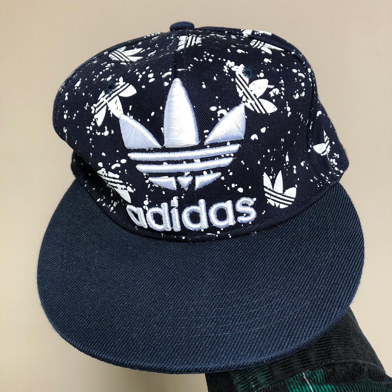 Adidas SnapBack cap. Navy blue with embroidered... - Depop