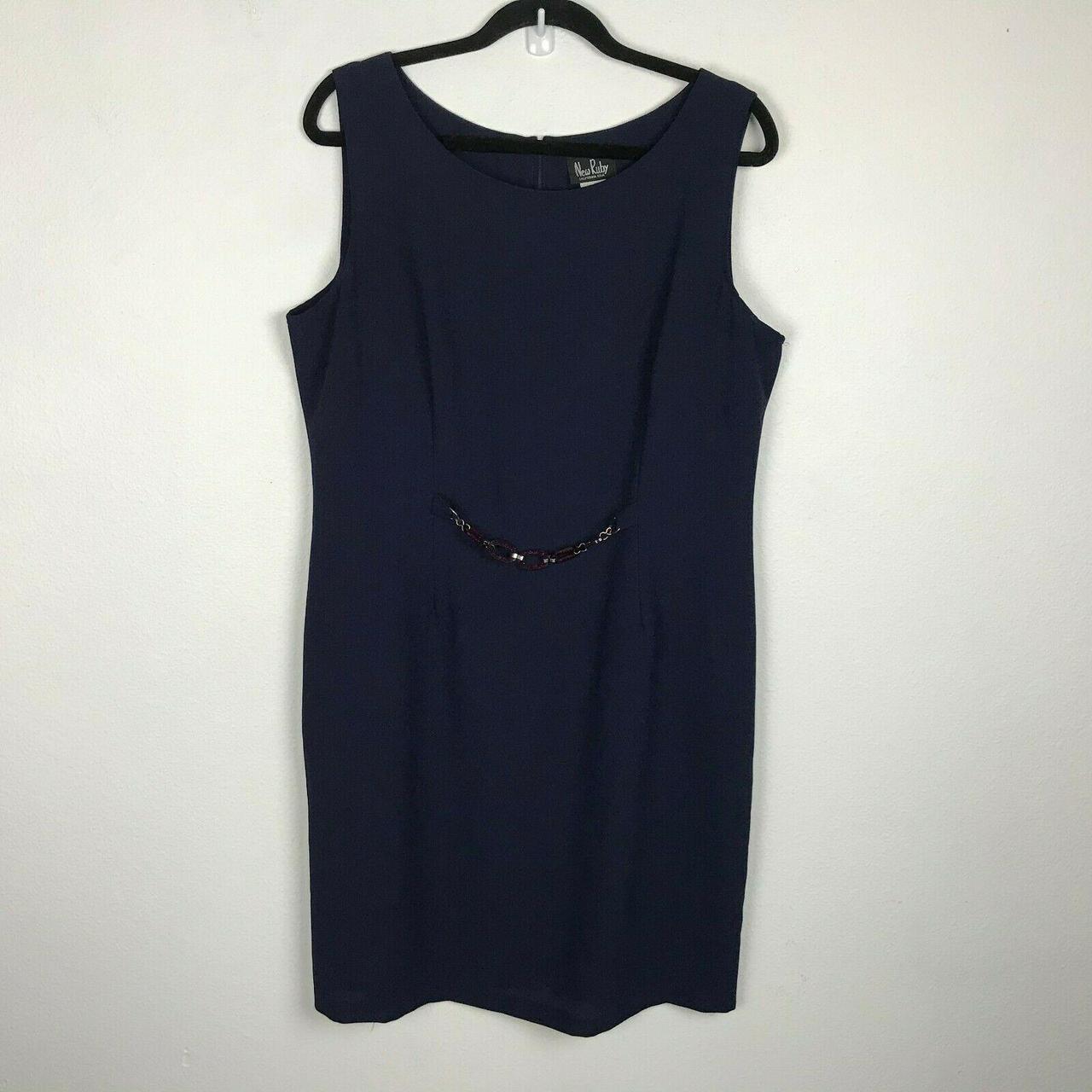 Vintage 1990s New Ruby Dress Size XL Navy Blue... - Depop