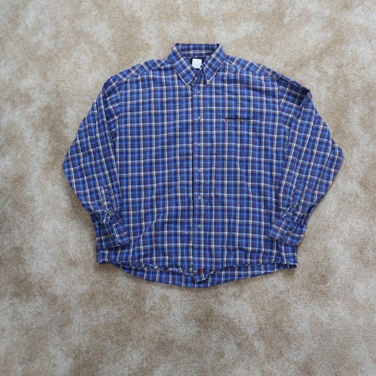 Wrangler PBR Cowboy Cut Button Front Shirt Plaid... - Depop