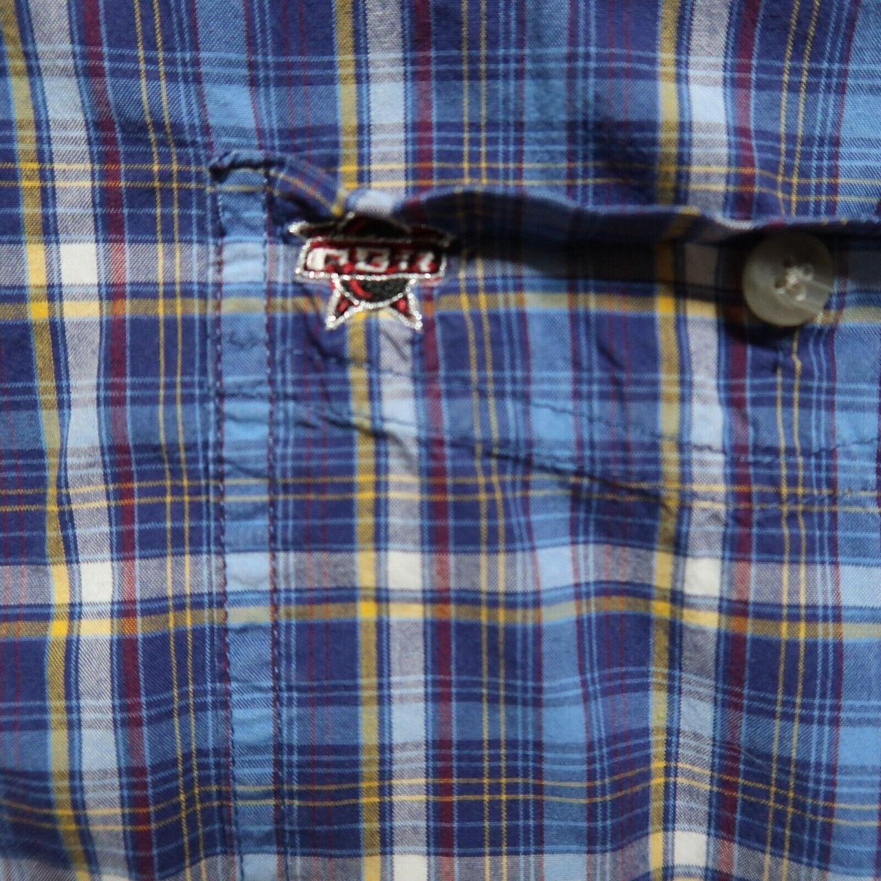 Wrangler PBR Cowboy Cut Button Front Shirt Plaid... - Depop