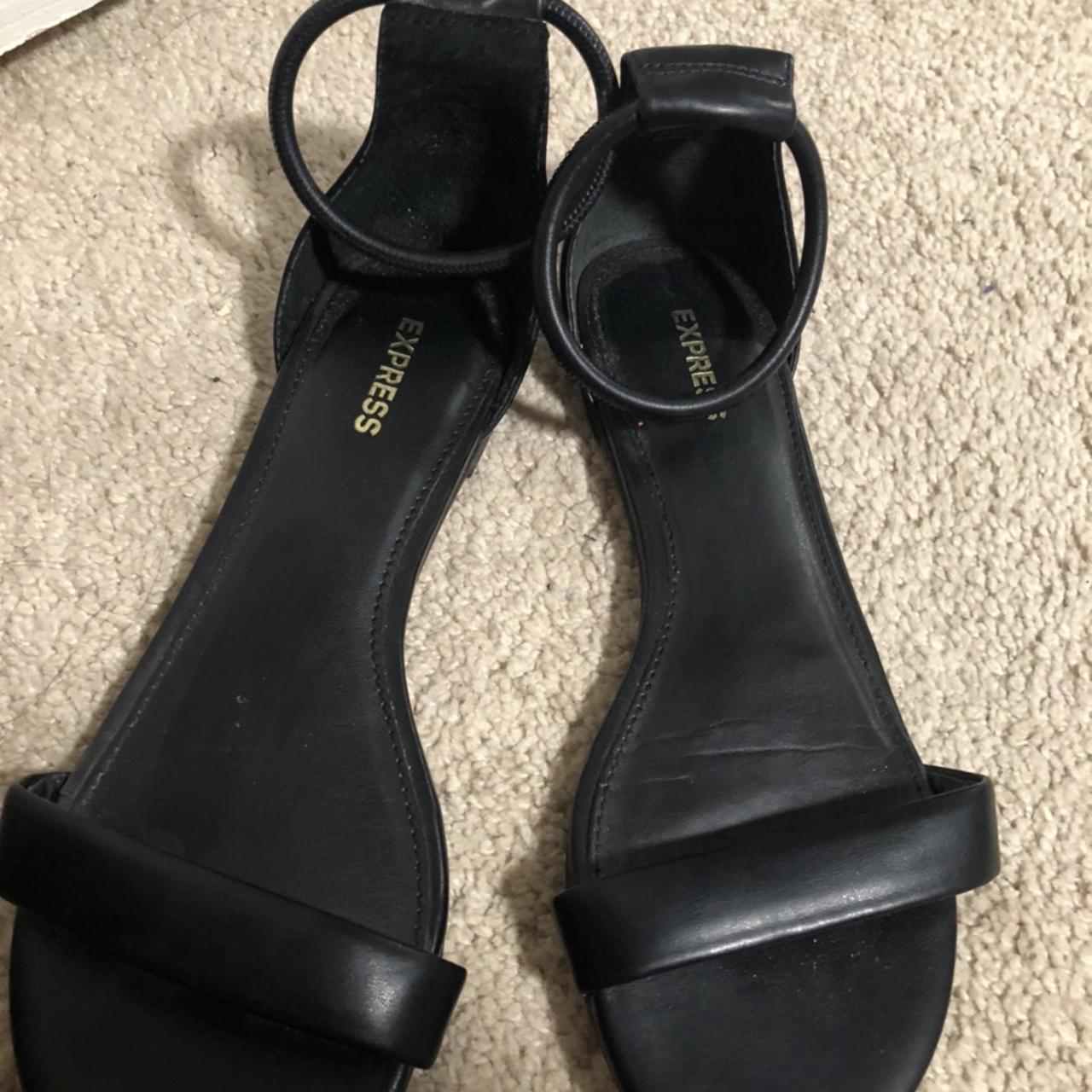 Express Women's Black Sandals | Depop