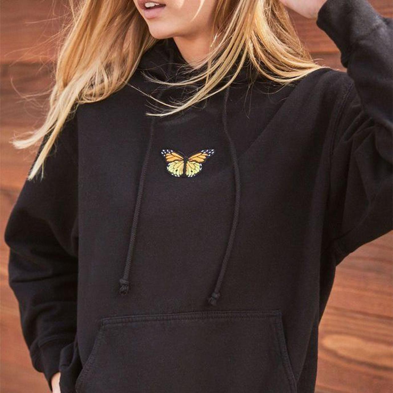 ~ black brandy melville butterfly hoodie ~ not on... - Depop