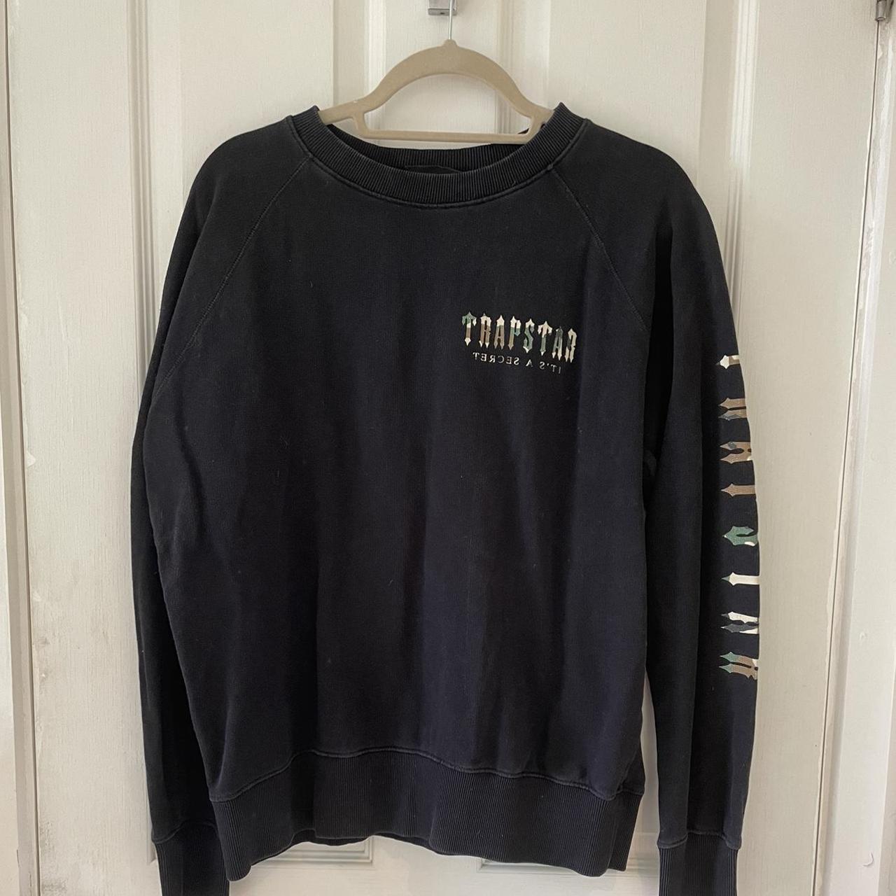 Trapstar sweatshirt / jumper in black with camp... - Depop