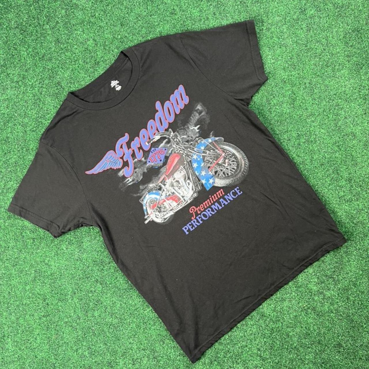 Freedom Biker graphic tee Men’s L #streetwear... - Depop