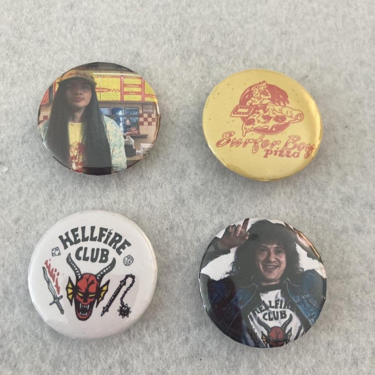 Stranger Things pin badges 32mm button badge... - Depop