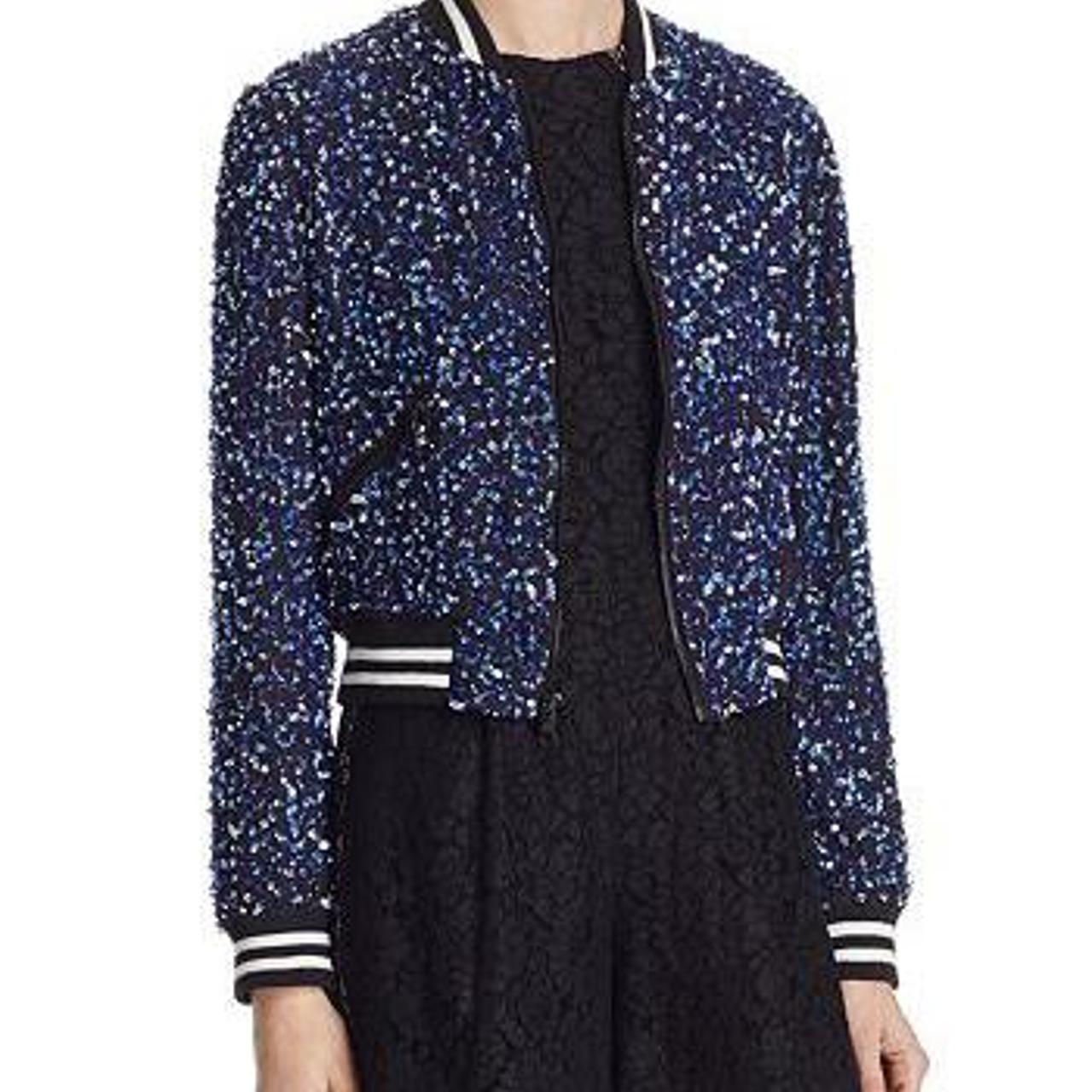 ALICE + OLIVIA sequin #bomber jacket - Depop