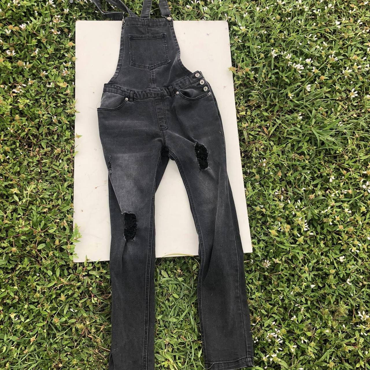 Black Denim Overalls Distressed black overalls very... - Depop
