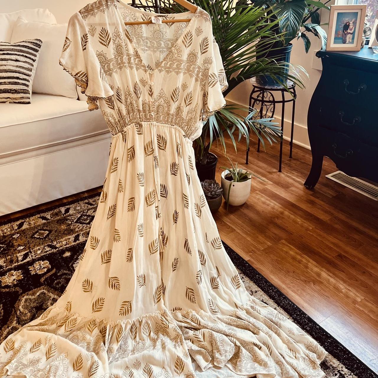 Handmade Indian boho maxi dress Worn once - Depop