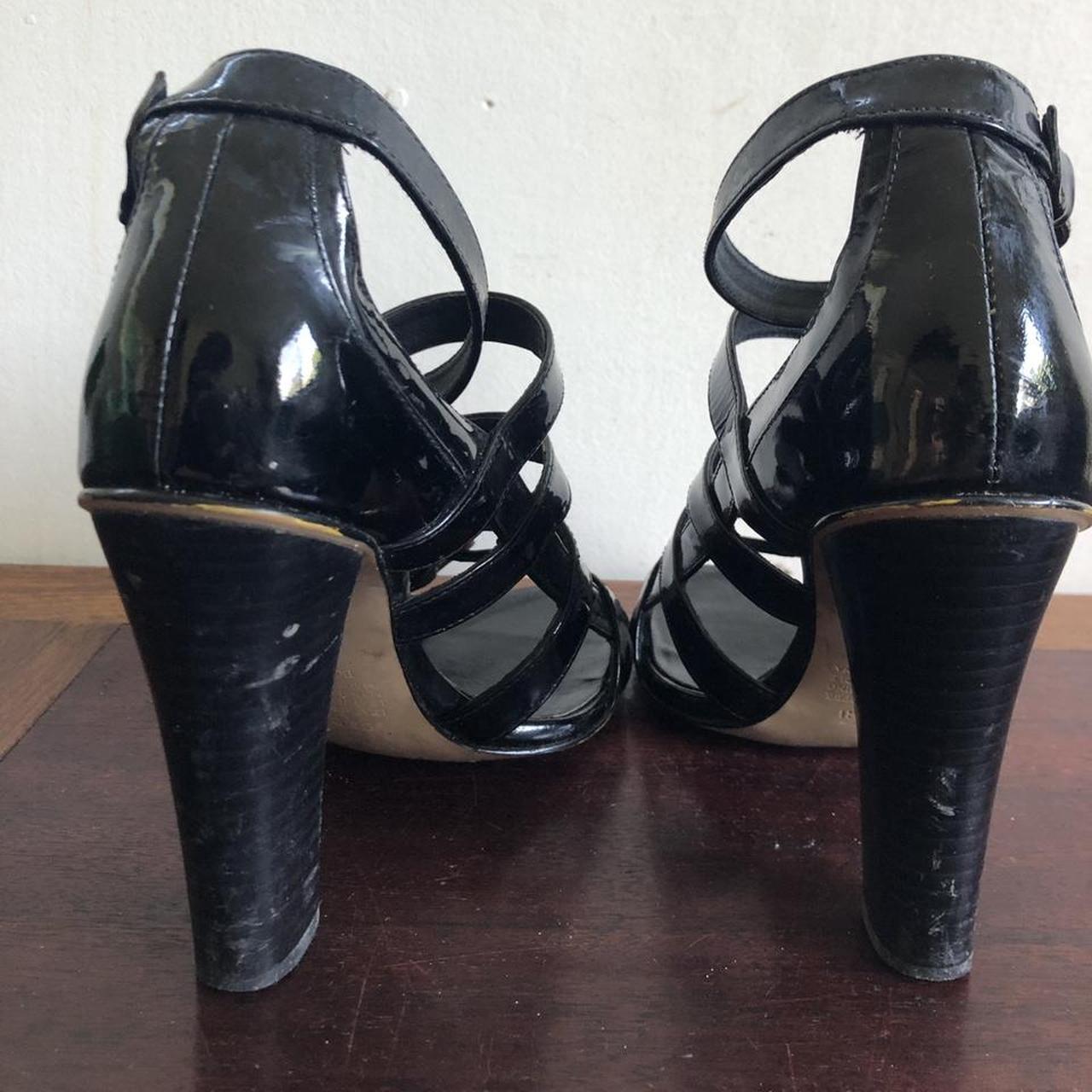 Sachi black heels, multiple buckles, sturdy heels... - Depop
