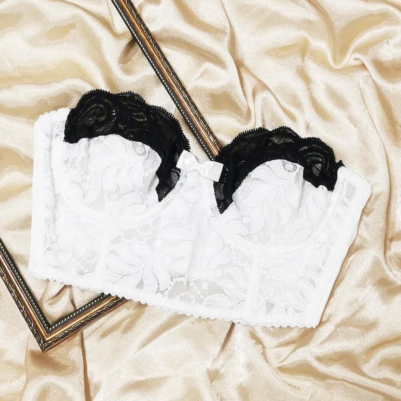 🫖 Delicate black and white dentelle baby corset 🫖... - Depop