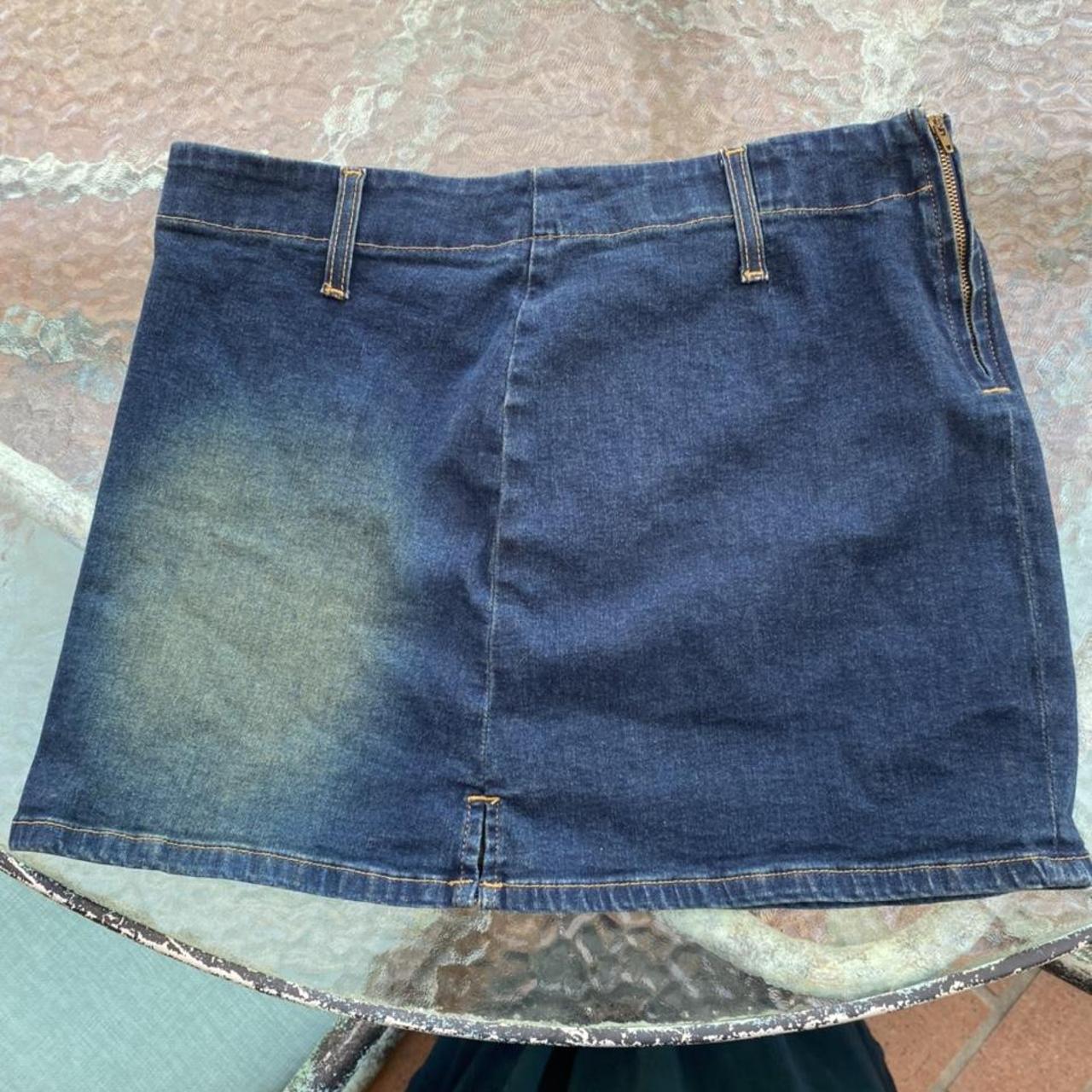 Denim mini skirt Micro mini blue denim y2k skirt... - Depop