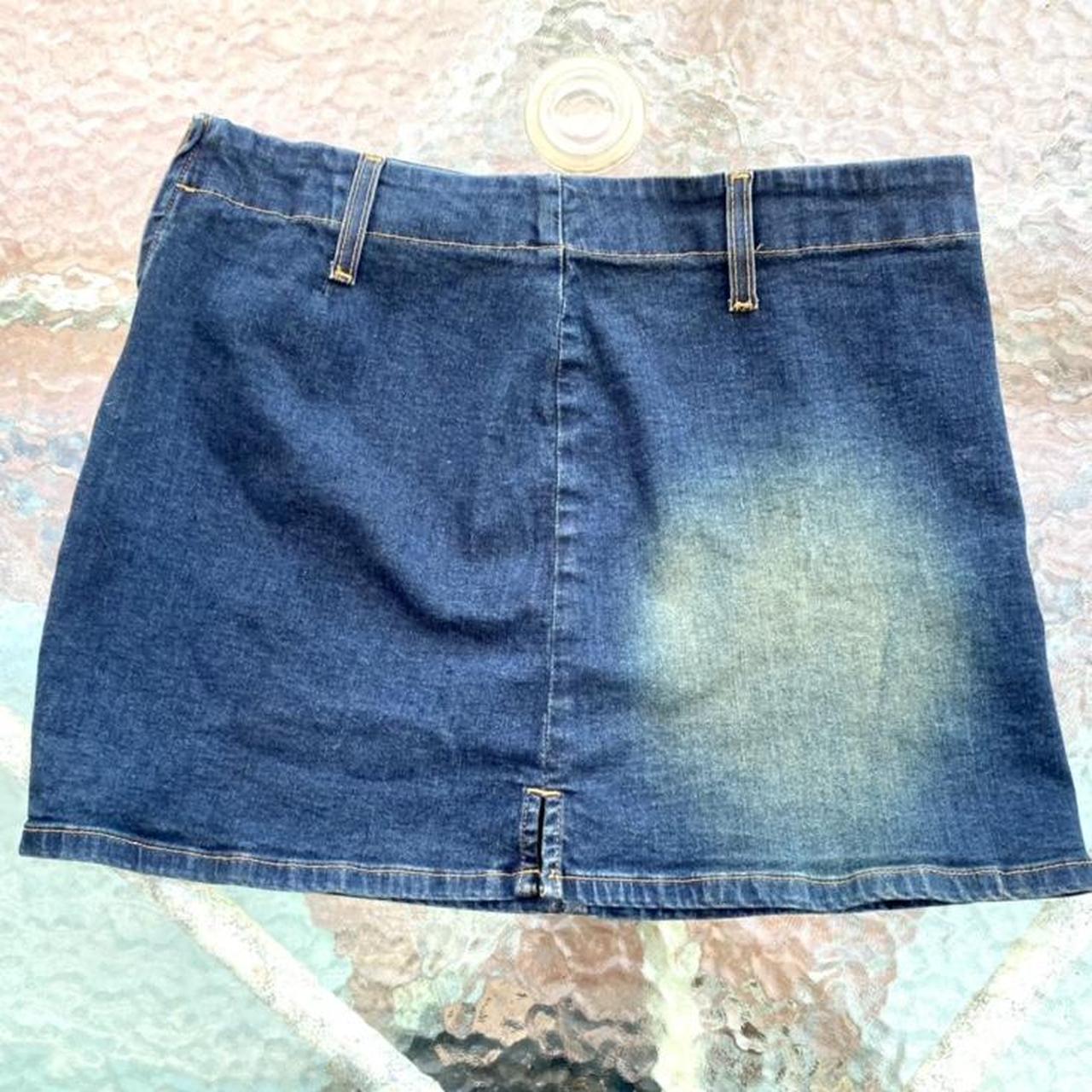 Denim mini skirt Micro mini blue denim y2k skirt... - Depop