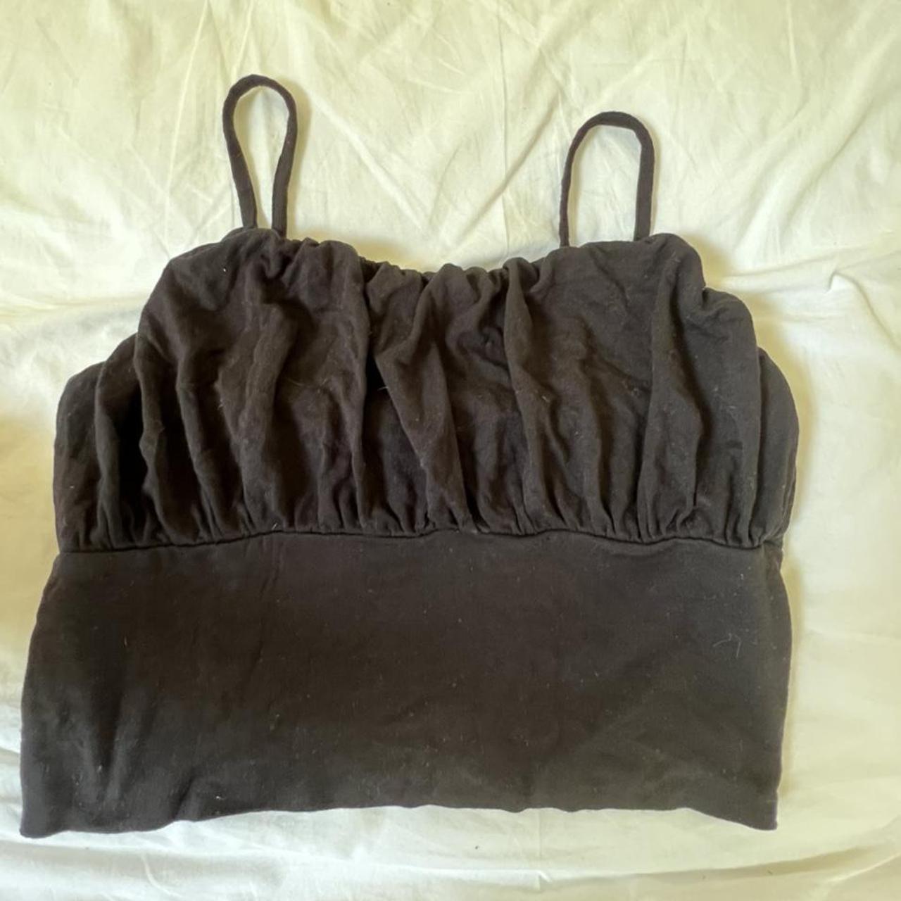 Primark black ruched cami top - Depop