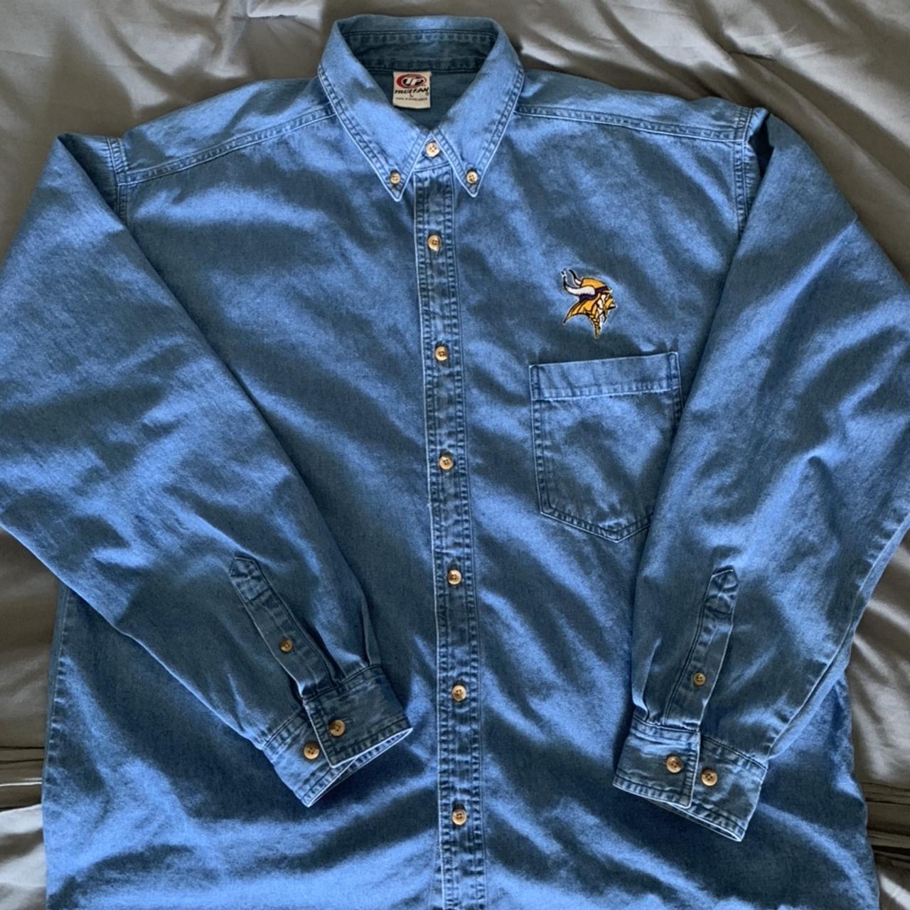 Minnesota Vikings Vintage Authentic Denim Bottom- Up... - Depop