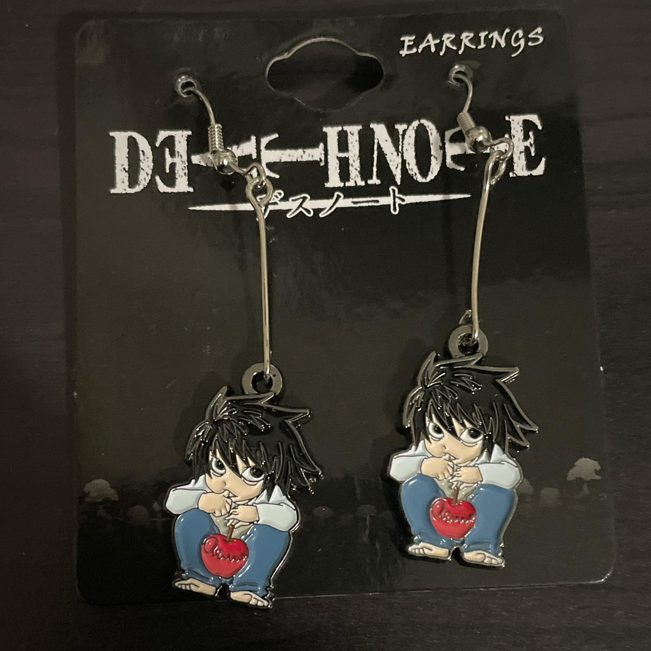 Death note L with Apple earrings Available as clip ons - Depop