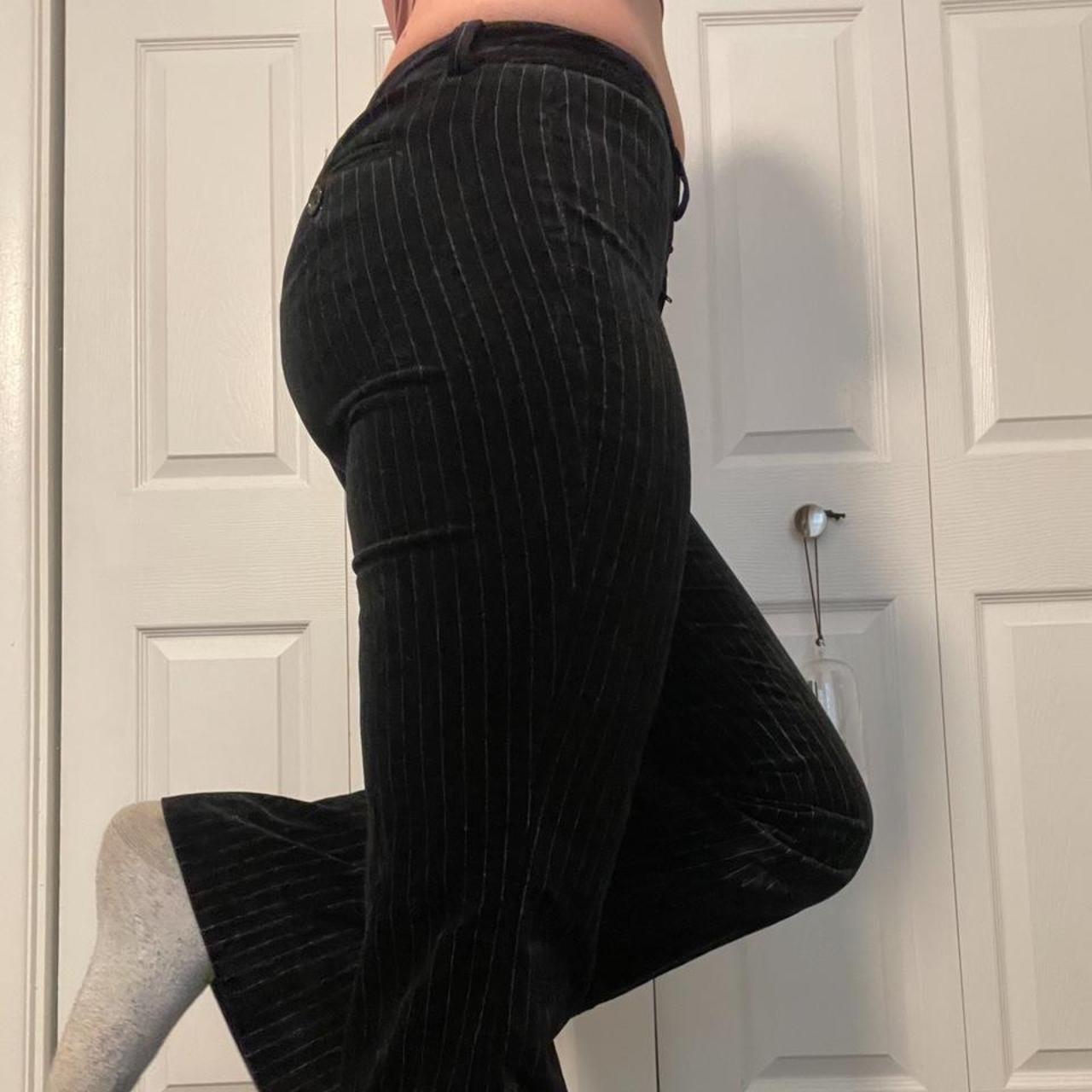 Drew fit velvet The Limited stripped pants Liz super... - Depop