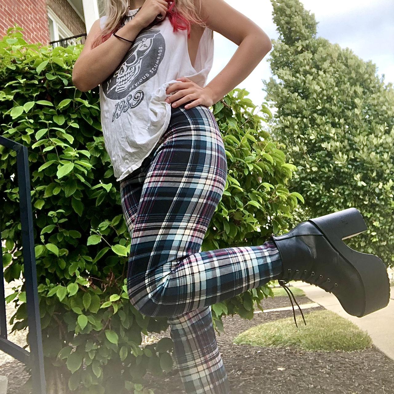 Super funky punk rock plaid skinny pants! I think... - Depop