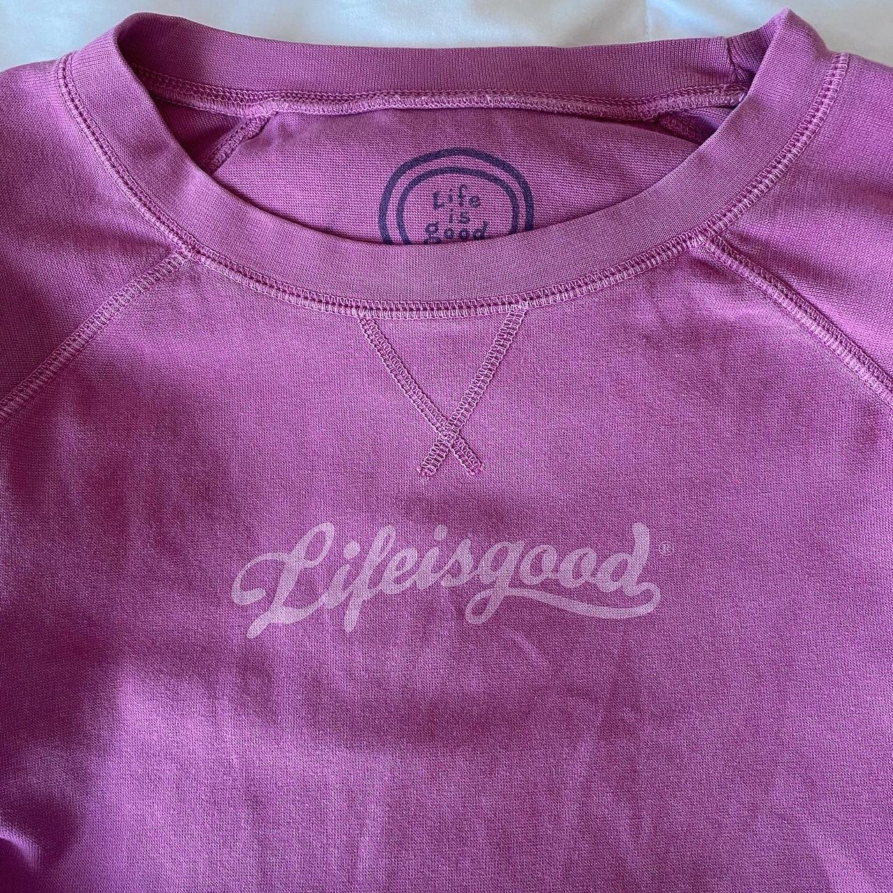 Life is Good Women's Pink and Purple Sweatshirt | Depop