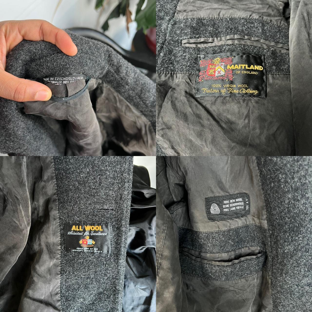 dark gray wool trench coat details • brand:... - Depop