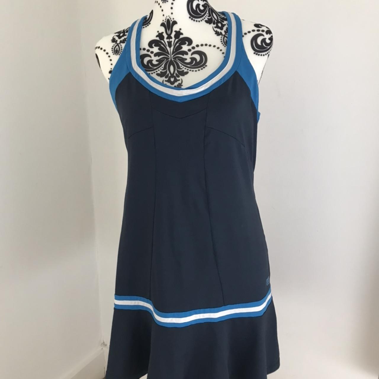 Retro Blue Wilson Tennis Dress with racer back and... | Depop
