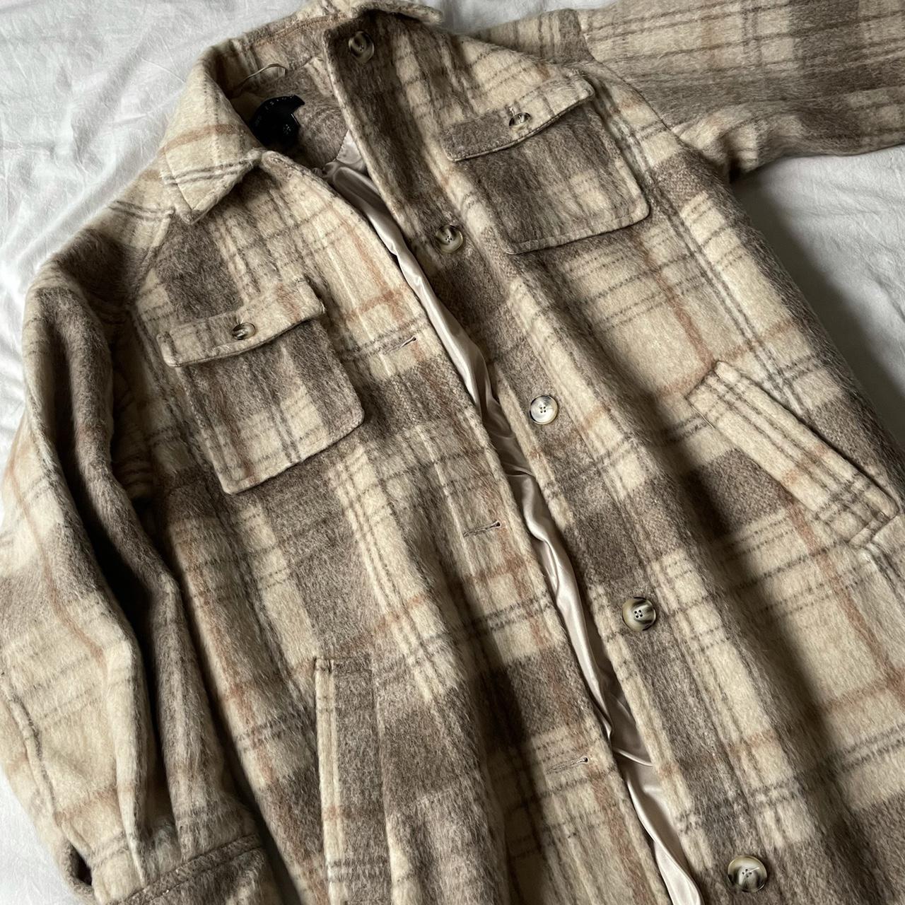Longline checked shacket from asos, never worn before. - Depop