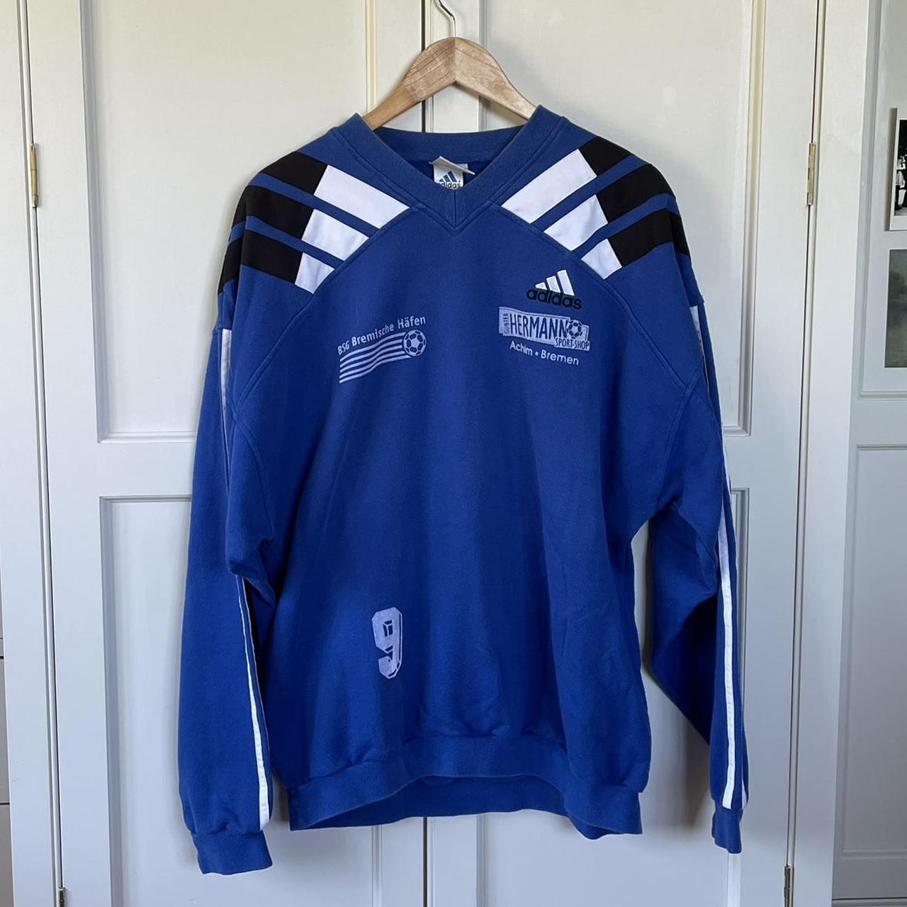 Vintage Adidas Blue Jumper Size XL. Really nice... - Depop