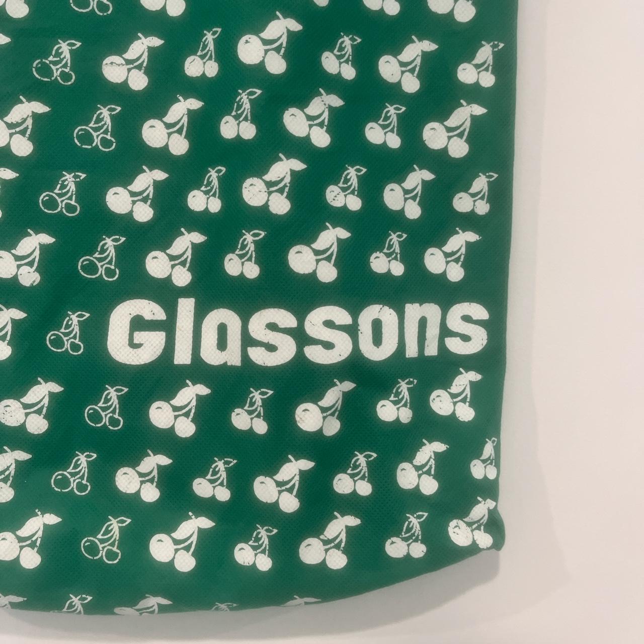 VINTAGE GLASSONS TOTE BAG Green tote bag with cherry... - Depop
