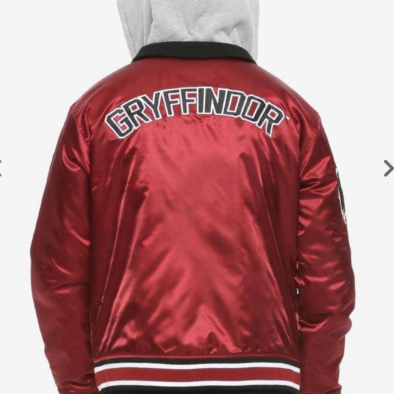 Harry Potter gryffindor Hogwarts satin jersey hooded... - Depop