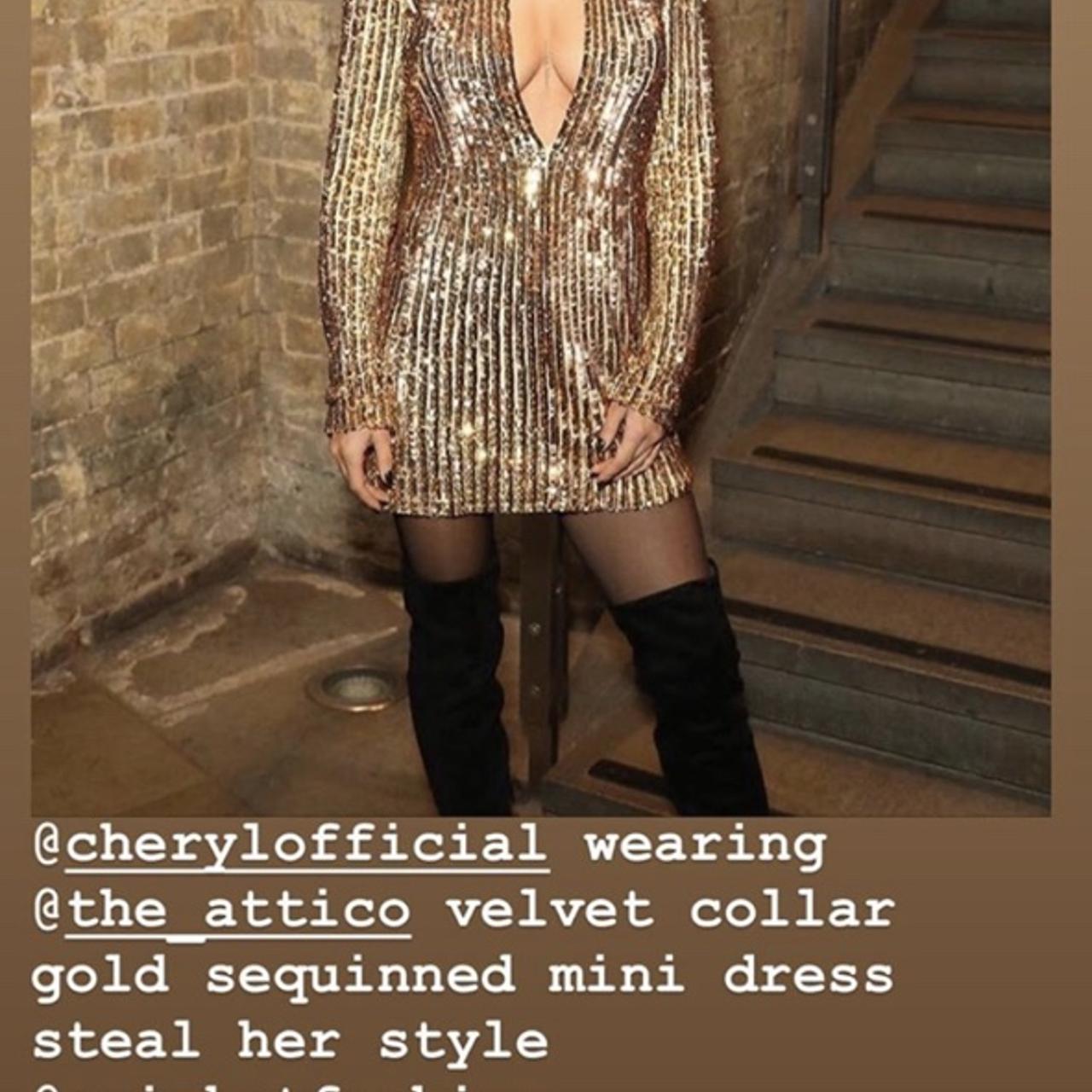 ATTICO gold sequins dress Brand new session Size 8... - Depop ATTICO gold sequins dress Brand new session Size 8... - Depop
