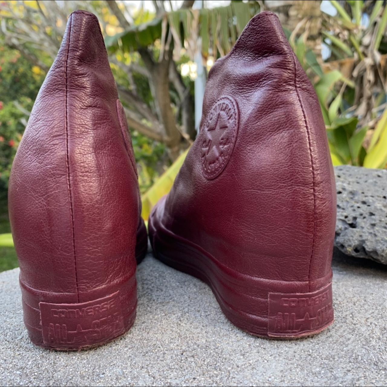 Size: 6.5 Converses leather wedge sneaker in boot 🥾... - Depop