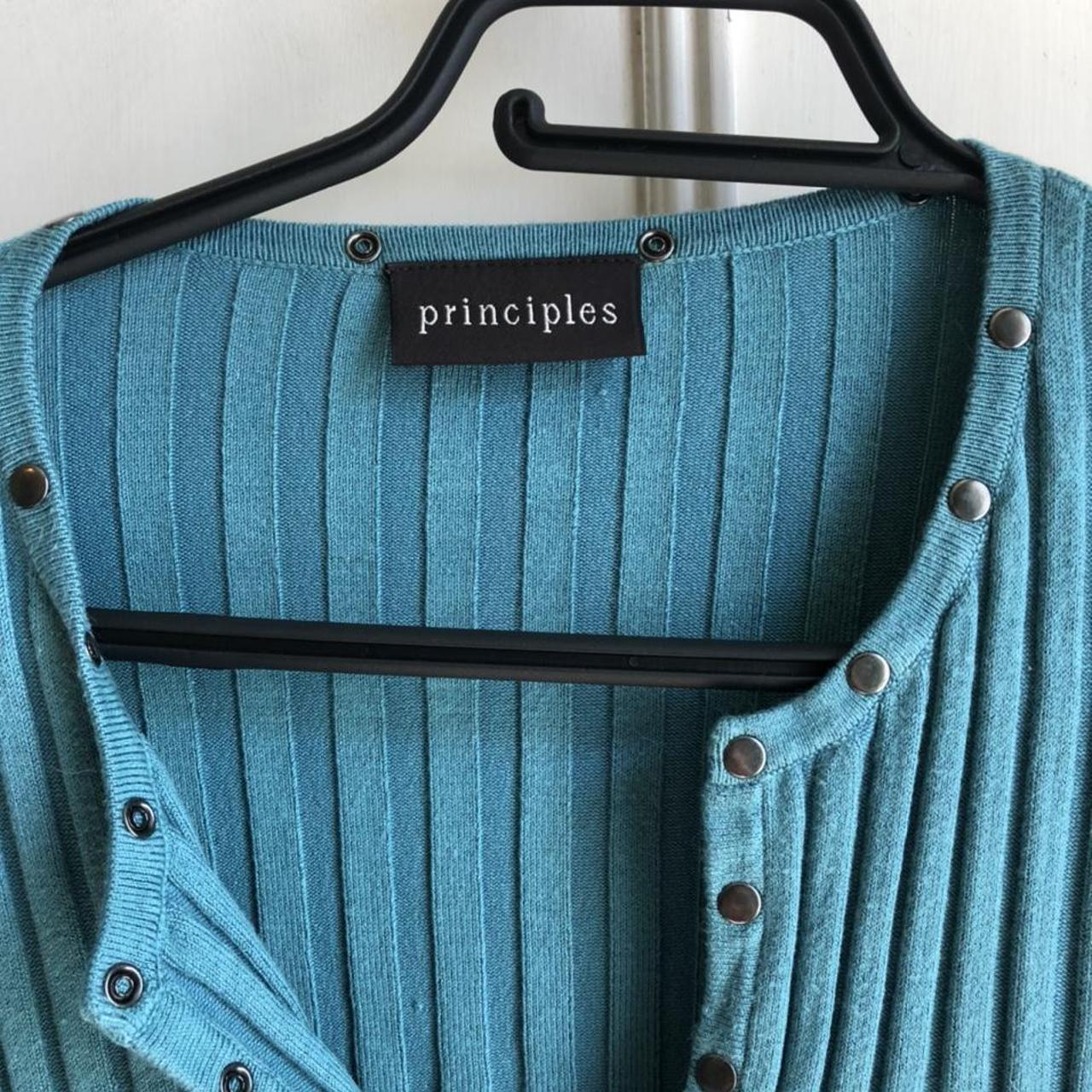 Cute turquoise blue principles cardigan. Y2K vintage... - Depop