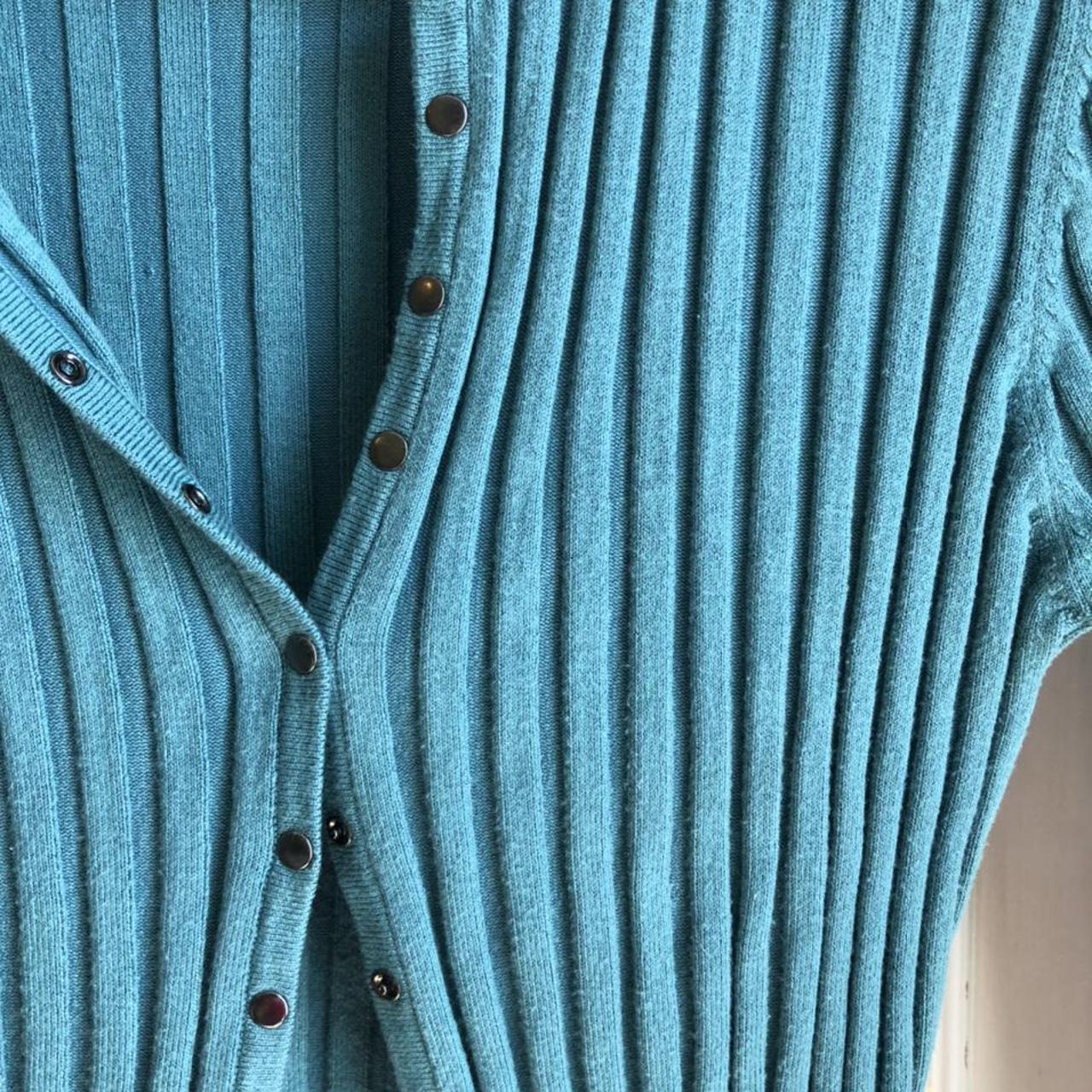 Cute turquoise blue principles cardigan. Y2K vintage... - Depop