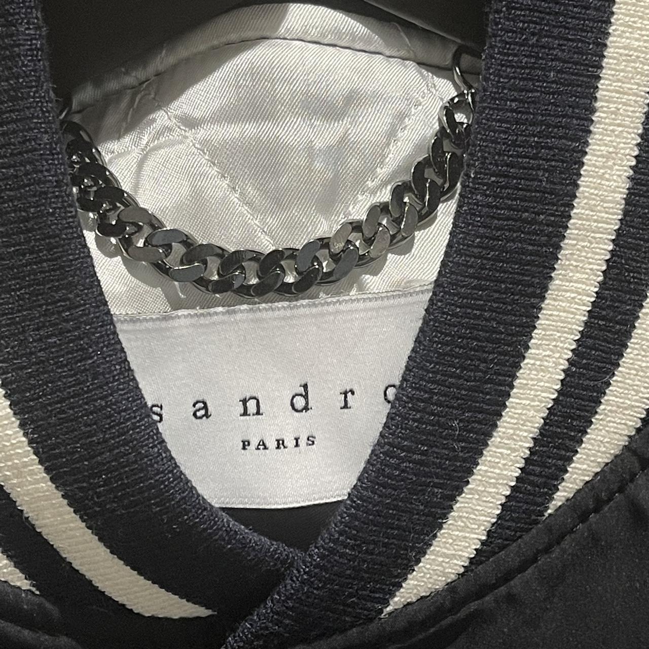 Sandro Paris Leather Trim Bomber Jacket. Size XS EU... - Depop