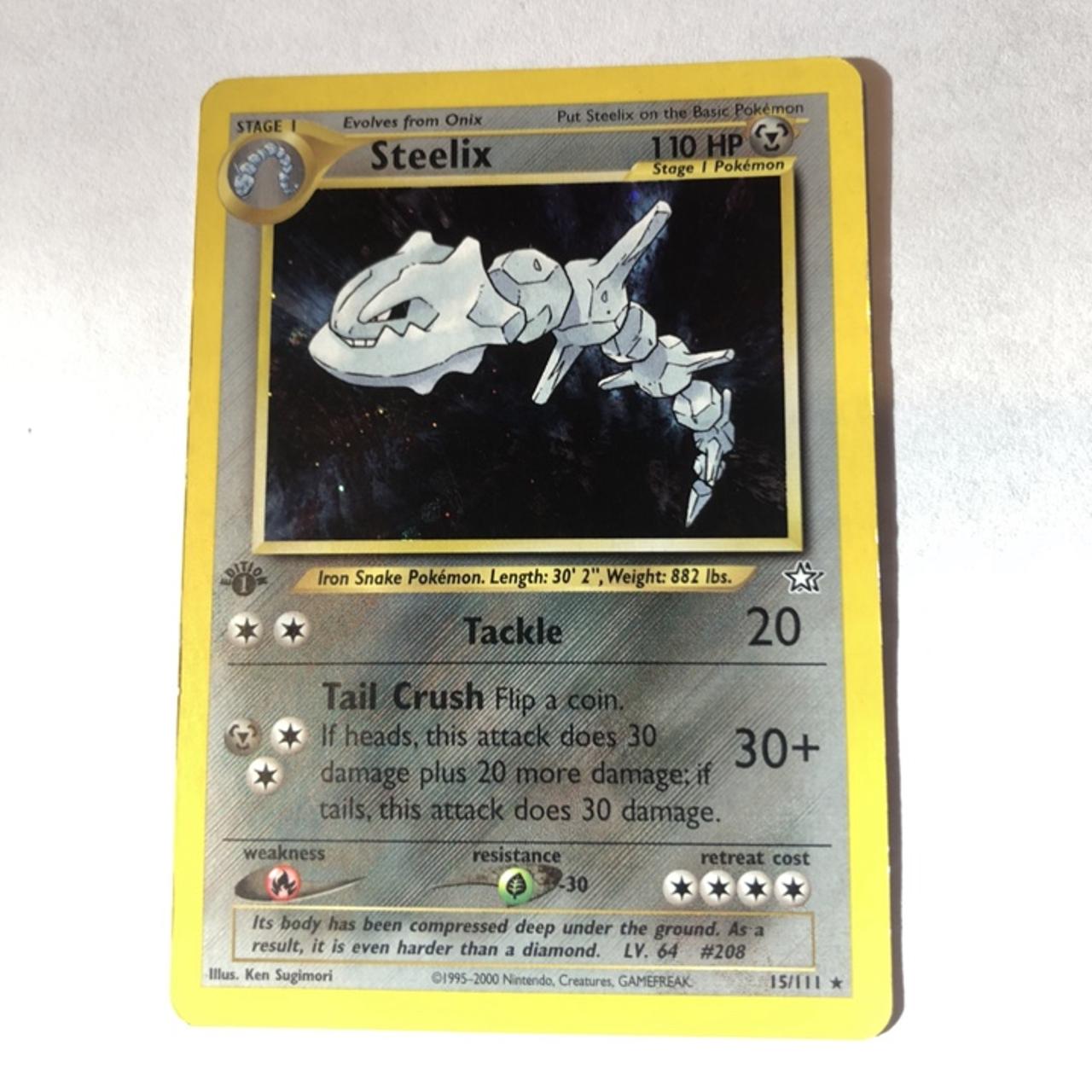 FIRST EDITION STEELIX POKÉMON CARD BASE SET 2000... - Depop