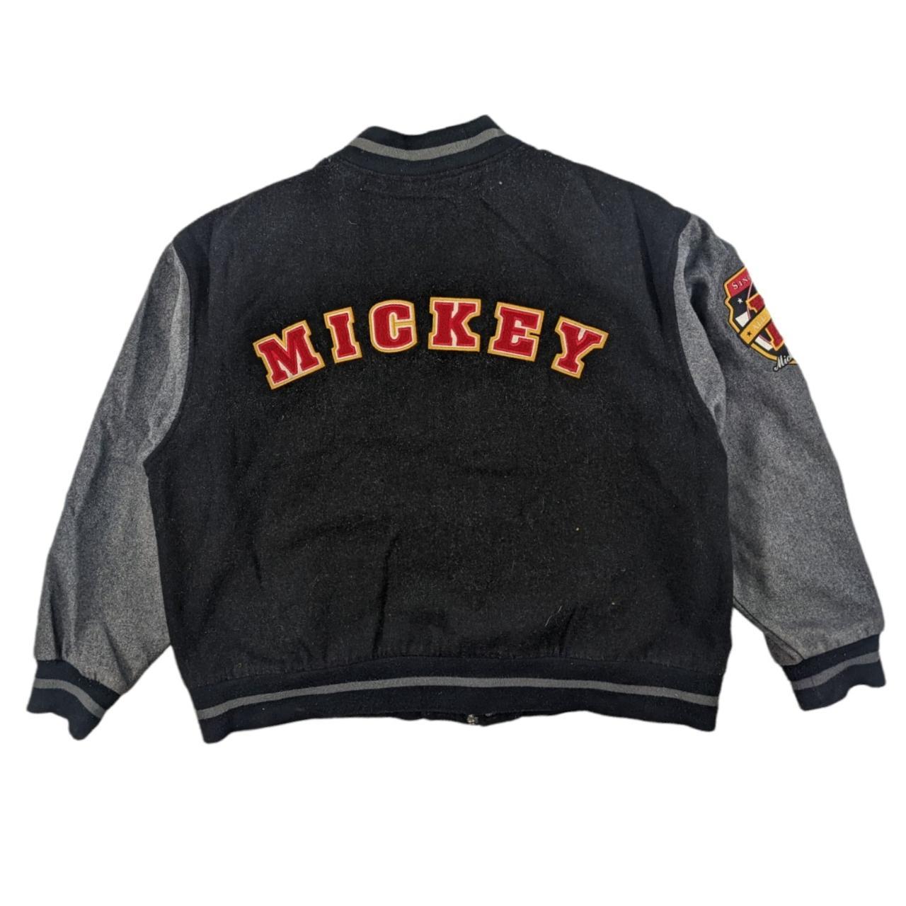 Vintage black Micky Mouse varsity jacket... - Depop