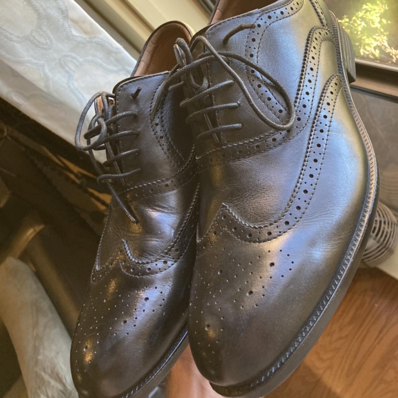 Black Wingtip Dress Shoes - Depop