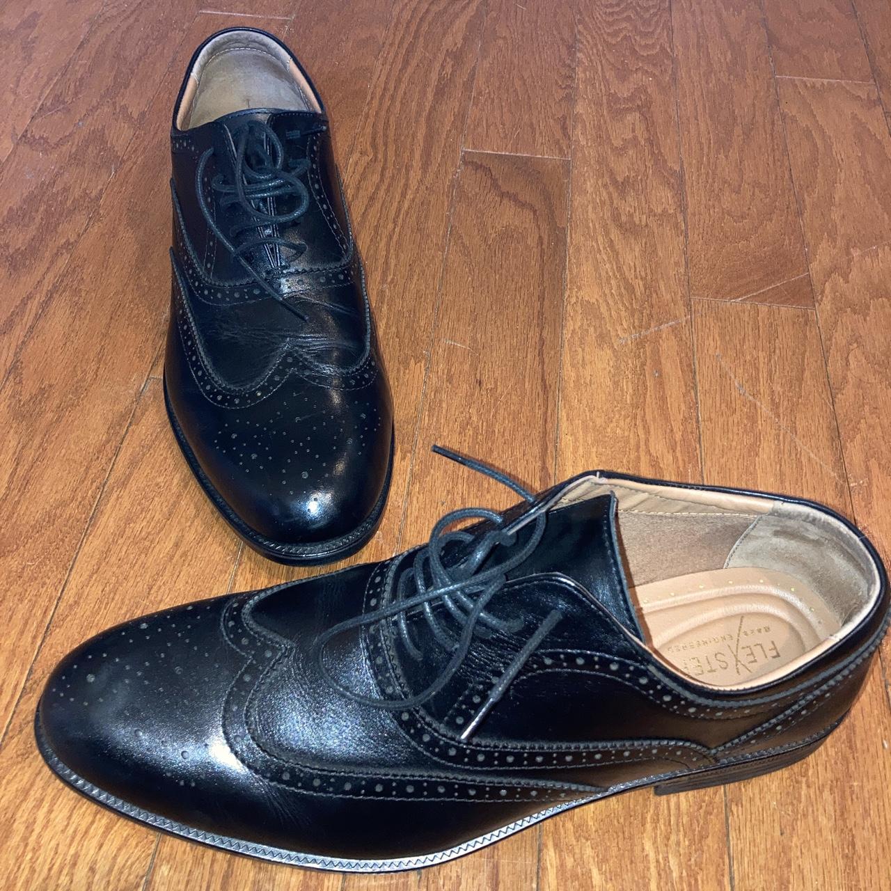 Black Wingtip Dress Shoes - Depop